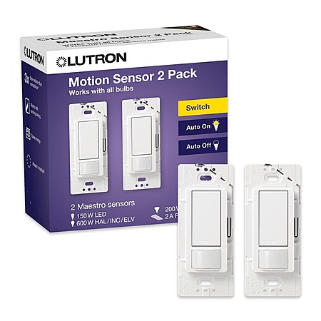 2-Pack Lutron Maestro 2-Amp/Single-Pole Motion Sensor Switches (White ...