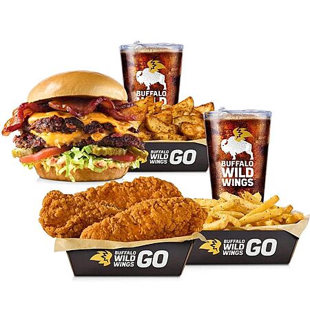 Buffalo Wild Wings pick 6 meal deal, 2 entrees, 2 sides, 2 drinks for ...