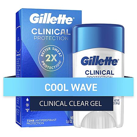 Gillette Clinical Clear Gel AP/Deodorant for Men Cool Wave, 1.6 oz Two ...