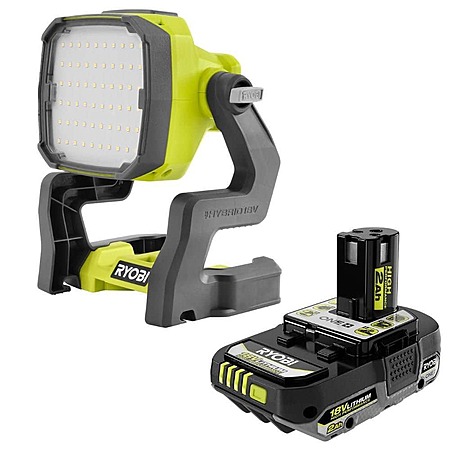 Ryobi ONE+ 18V Hybrid LED Work Light w/ 2Ah HP Battery - 2026-02-05