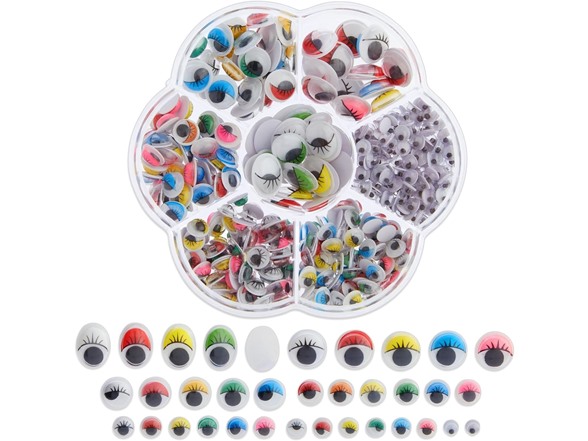 1000-Piece Assorted Self-Adhesive Googly Eyes for Crafts (3 Designs, 7 ...