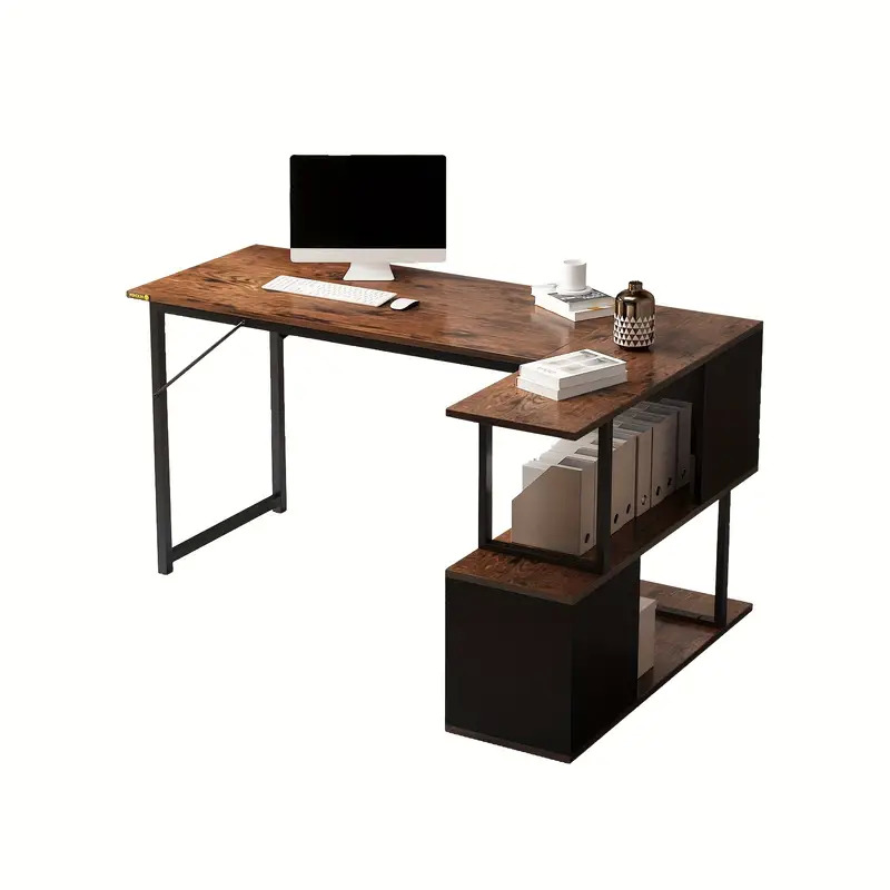 48.82" L-Shaped 2-Tier Corner Computer Desk (Brown) $49.08 + Free Shipping