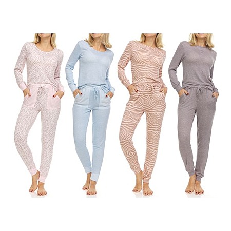 4-Pack Women's Assorted Ultra-Soft Long Sleeve Pajama Sets $33 ($8.50 ...