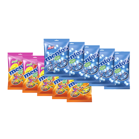 5-Pack 150-Count Mentos Single Serve Pillow Packs (Chewy Mint or Fruit ...