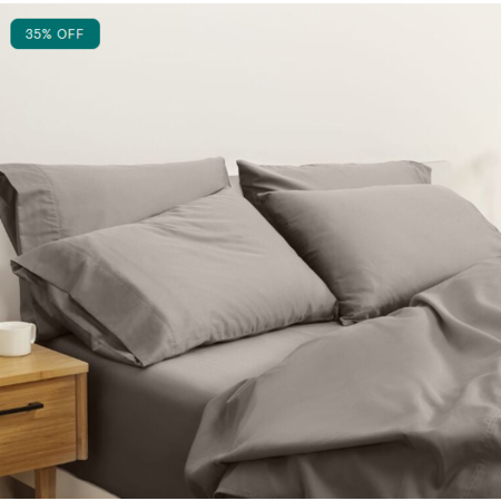 Casper Comfy Bundle Queen Organic Cotton Percale Sheet Set + 2 Original Pillows $174.85 + Free ...
