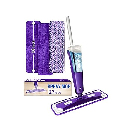 18" Panda Grip 3-in-1 Multipurpose Wet and Dry Spray Mop w/ 3 Pads ...