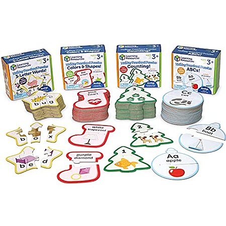 4-Count Learning Resources Self-Correcting Preschool Puzzles Holiday ...