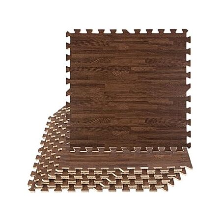 6-Pack (24-Sq Ft) 3/8" Stalwart EVA Foam Interlocking Floor Tiles (Dark ...