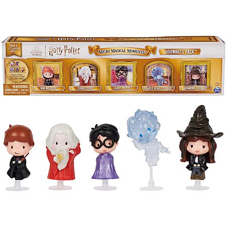 5-Pack Wizarding World Harry Potter Micro Magical Moments Hogwarts Mini ...