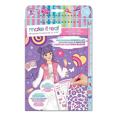 30-Page Make It Real Groovy Vibes Fashion Design Scratch Art w/ 3 ...