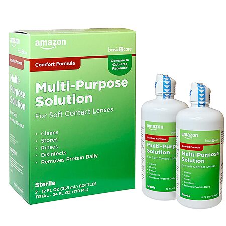 2-Pack 12-Oz Amazon Basic Care Multi-Purpose Contacts Solution (Comfort ...