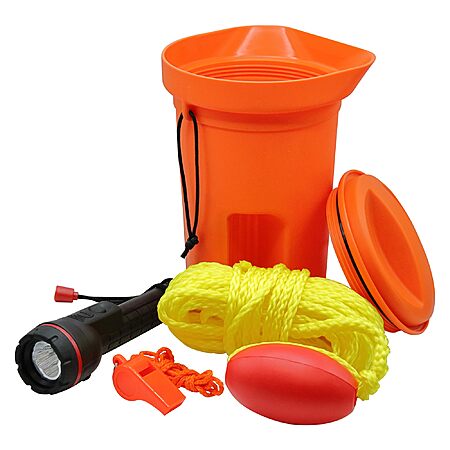 5-Piece SeaSense Boat Bailer Safety Kit w/ 1.5 Liter Dry Storage Bucket ...