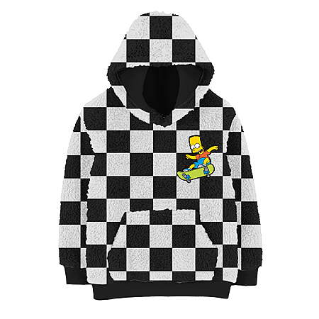 The Simpsons, Boys' & Big Boys' Hooded Woobie, Bart Skate, Sizes 4-18 ...
