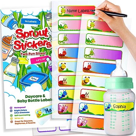 Sprout Stickers Baby Bottle Labels 96 пцс $3.59