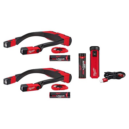 Two-Pack Milwaukee Neck Light 400 Lumens with Charger and Portable ...
