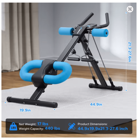 MERACH Ab Machine Adjustable Trainer Workout Foldable Knee Protection ...
