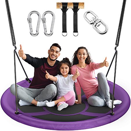 Everyfun 43" Saucer Tree Swing for Kids Adult, 700lbs Weight Capacity ...