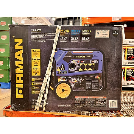YMMV @Costco Firman T07571 Tri-fuel 9400w peak/7500w running generator ...
