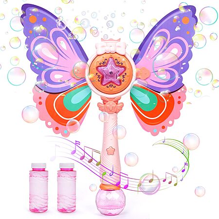 Bubble Machine for Kids Ages 3 and Up, Kimiangel Handheld Butterfly ...