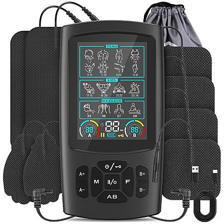 TENS & EMS Muscle Stimulator with 28 Modes, Dual Channel Muscle ...