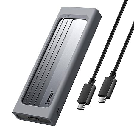 Lexar E300 M.2 NVMe SSD Enclosure, USB 3.2 Gen 2 (10Gbps) External SSD ...