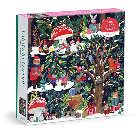 Galison Yuletide Forest – 500 Piece Jigsaw Puzzle Featuring Beautiful ...
