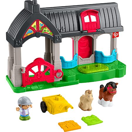 Fisher-Price Little People Toddler Toy Friendly Horses Stable Playset ...