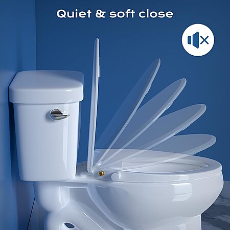 Clirass Elongated Bidet Full Toilet Seat with Quiet-Close, Non-Electric ...