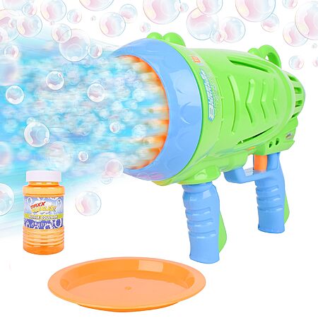Maxx Bubbles Automatic Barrage Bubble Gun w/ Non Toxic Bubble Solution ...