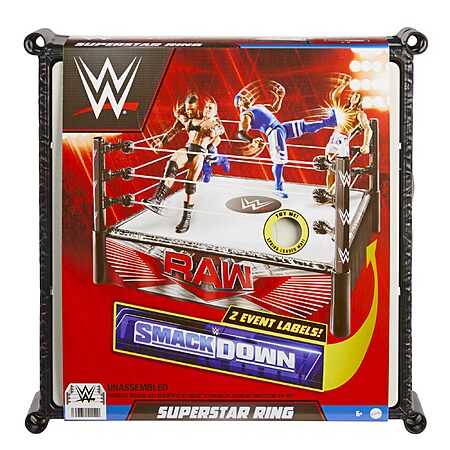 14'' Mattel WWE Superstar Ring with Spring-Loaded Mat & Pro-Tension ...