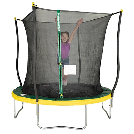 8' Bounce Pro Trampoline w/ Classic Safety Enclosure (Green/ Yellow ...