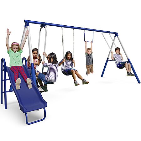 Sportspower Kids Outdoor Heavy-Duty Arcadia Metal Swing Playset w ...