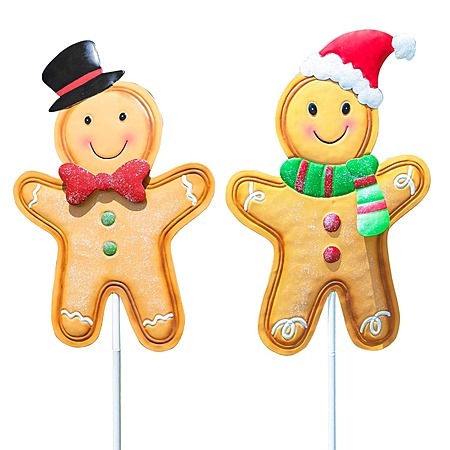 Prime Members Exclusive: Set of 2 Hourleey Metal Gingerbread Outdoor ...