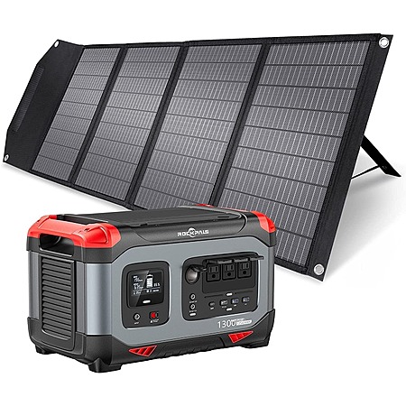 Rockpals 1300W Power Station + 100W Solar Panel w/ Kick Stand $899 + Free Shipping