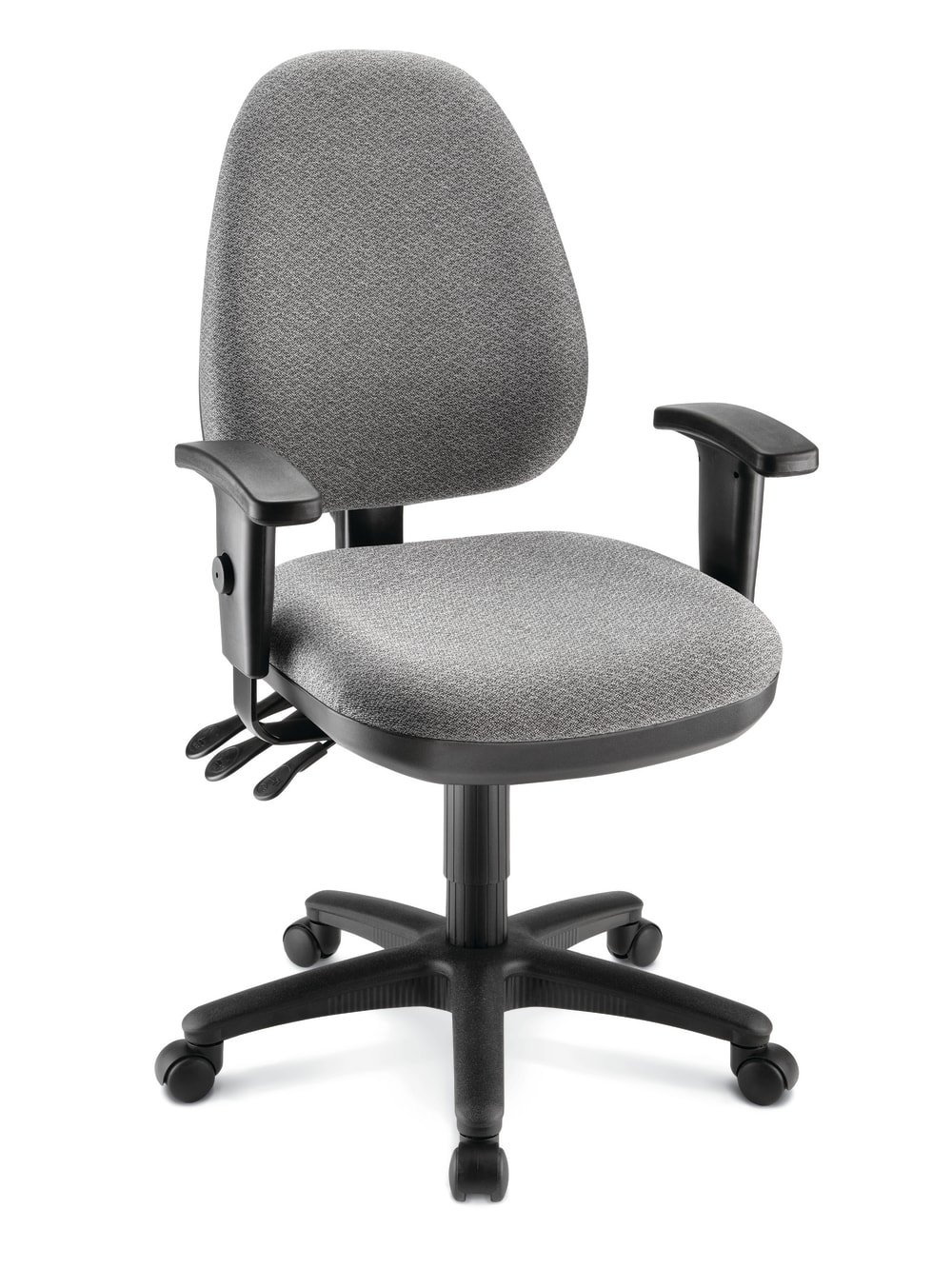 WorkPro Patriot Multifunction Ergonomic Fabric Task Chair, Gray/Black ...