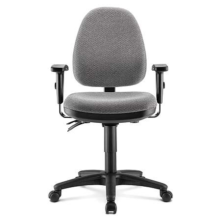 WorkPro Patriot Multifunction Ergonomic Fabric Task Chair, Gray/Black ...