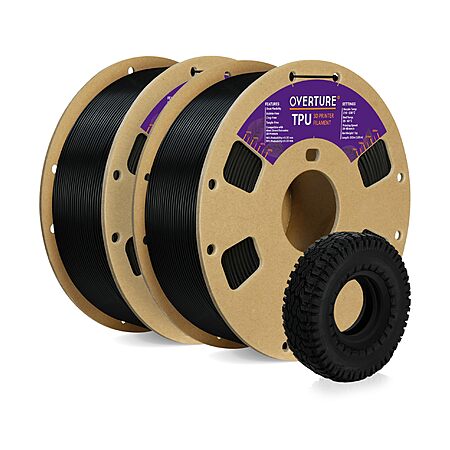 2-Pack 1-Kg OVERTURE TPU Flexible 3D Printing Filament Spool (1.75mm ...
