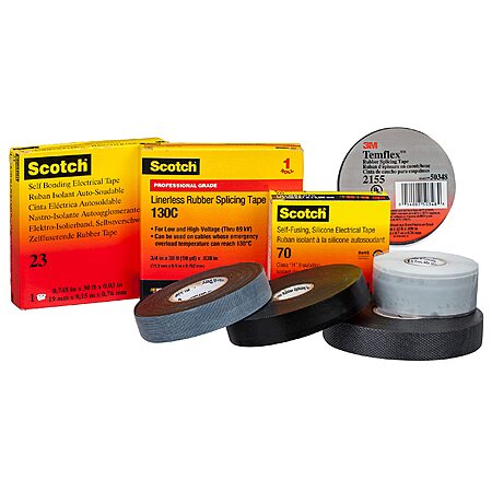 3M Temflex Rubber Splicing Tape 2155, 3/4 in x 22 ft, Black, General ...