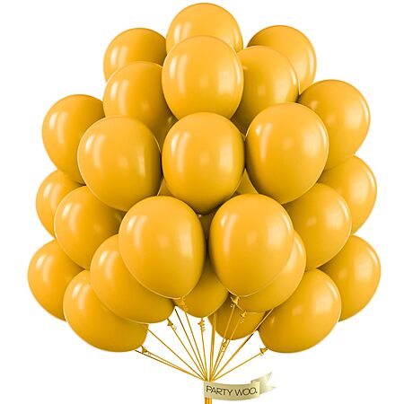 PartyWoo Mustard Yellow Balloons 101 pcs 12 Inch Fall Color Yellow ...