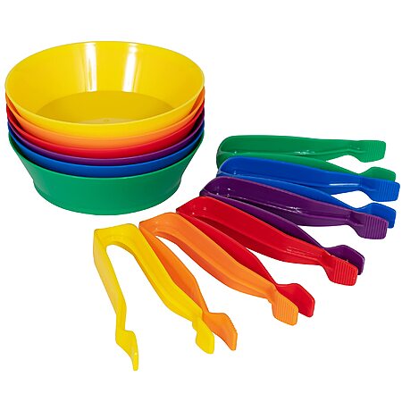 edxeducation Sorting Bowls & Tweezers | Set of 12 | 18m+ | 6 Colors ...