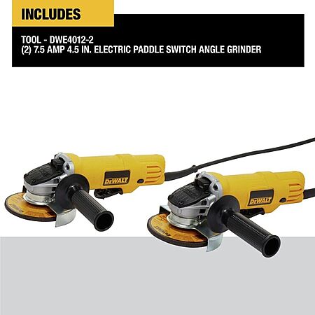 2-Pack DeWalt Corded 4-1/2" Angle Grinders ($43.86 Each) DWE4012-2W 7.5 ...