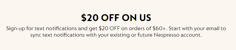 Nespresso Coupon for Additional Savings $20 Off $60+ + Free S&H on $50 ...