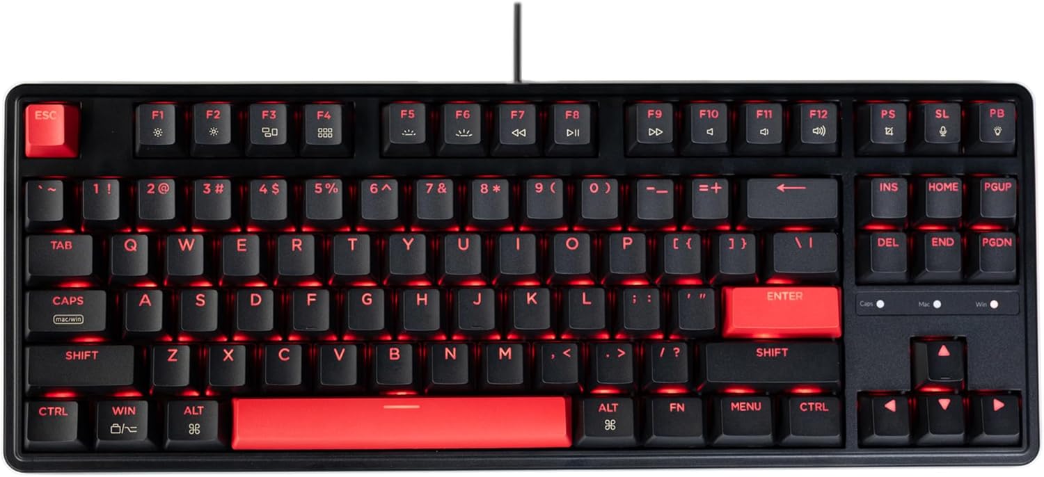 Keychron C3 Pro QMK/VIA Custom Wired Gaming Keyboard (Red or Brown ...