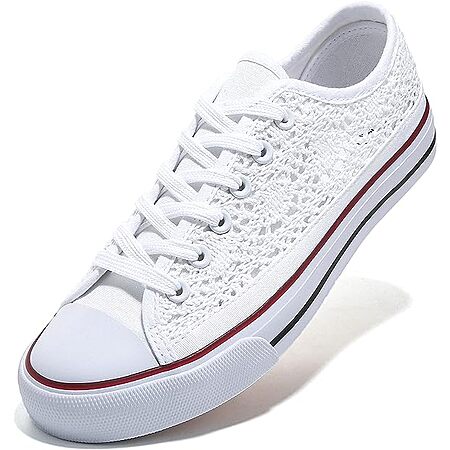 Anqila Women's Low-Top Lace-Up Canvas Shoes (Various Colors) from $16 ...