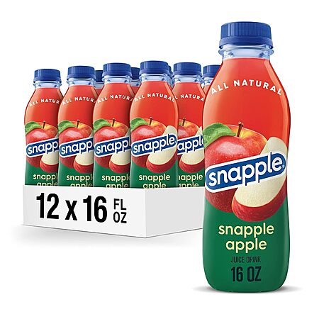 12-Pack 16-Oz Snapple Apple Juice Drink $9.45 w/ S&S + Free Shipping w ...