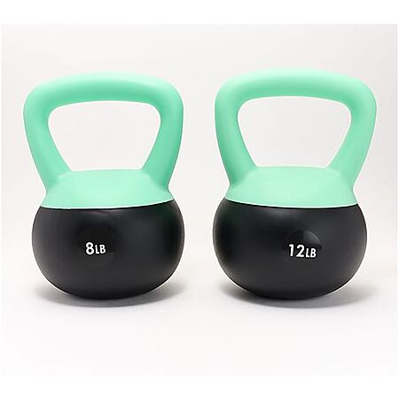 New QVC Customers: 2-Pack Kettlebells w/ Wall Chart (8-LBS & 12-LBS ...
