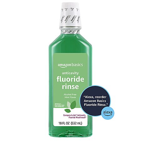 4-Pack 18-Ounce Amazon Basics Alcohol Free Anticavity Fluoride Rinse ...