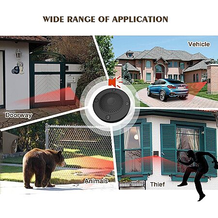 eMACROS 1/2 Mile Long Range Solar Wireless Driveway Alarm Outdoor $27 ...