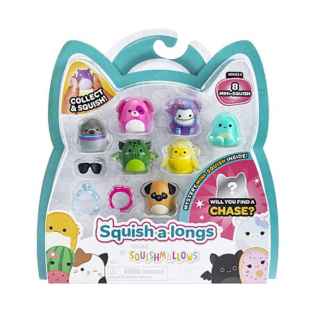 Squish-a-longs 8 Pack (Style 1- W2) - (8) 1” Mini-Squish with (2 ...
