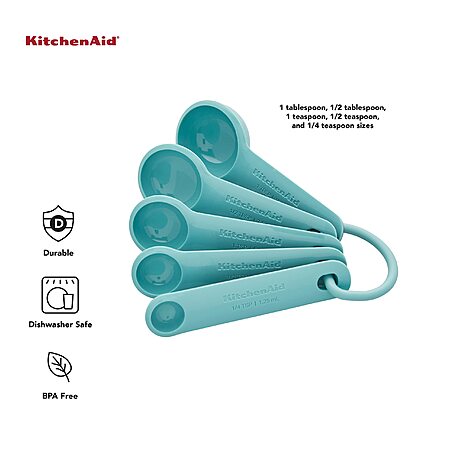 KitchenAid Measuring Spoons, Set Of 5, Aqua Sky ree Shipping w/ Prime ...